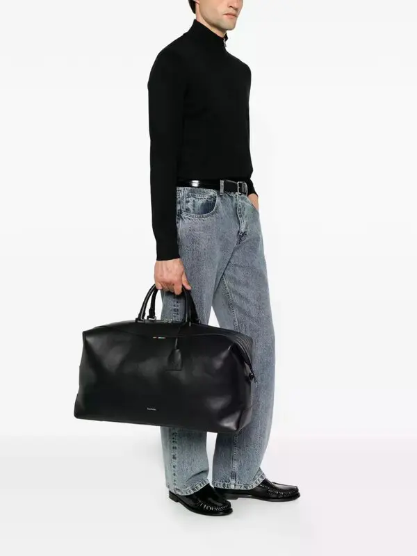 Paul Smith Signature Stripe Leather Holdall - Black