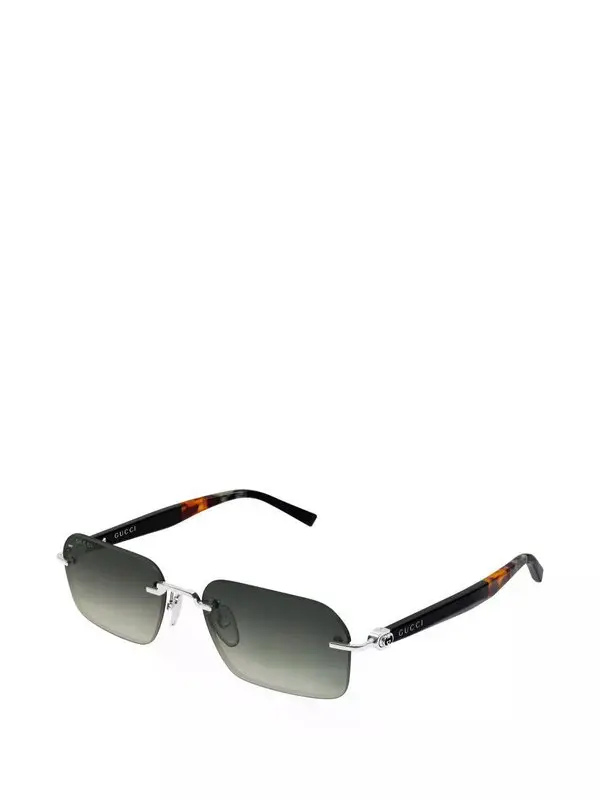 Gucci Interlocking G Rimless Rectabgle-frame Sunglasses