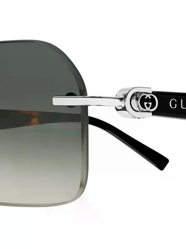 Gucci Interlocking G Rimless Rectabgle-frame Sunglasses