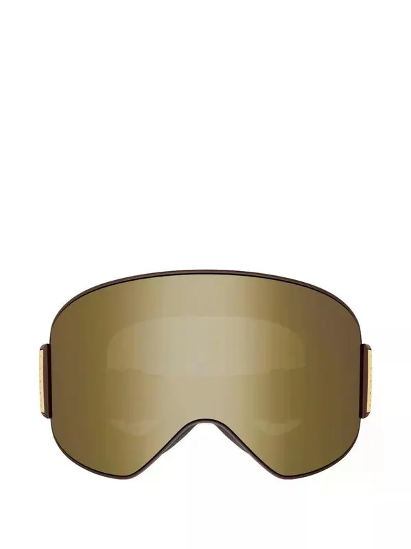 Gucci Gg-monogram Mirrored Goggles - Gold