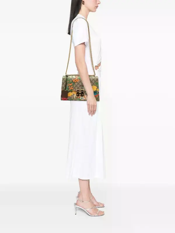 Gucci 2000-2015 Medium Gg Supreme Tian Padlock Shoulder Bag