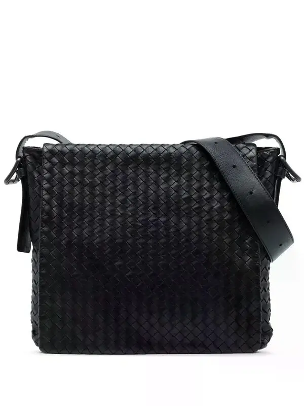 Bottega Veneta 2012-2026 Nappa Intrecciato Messenger Bag Crossbody Bag - Black