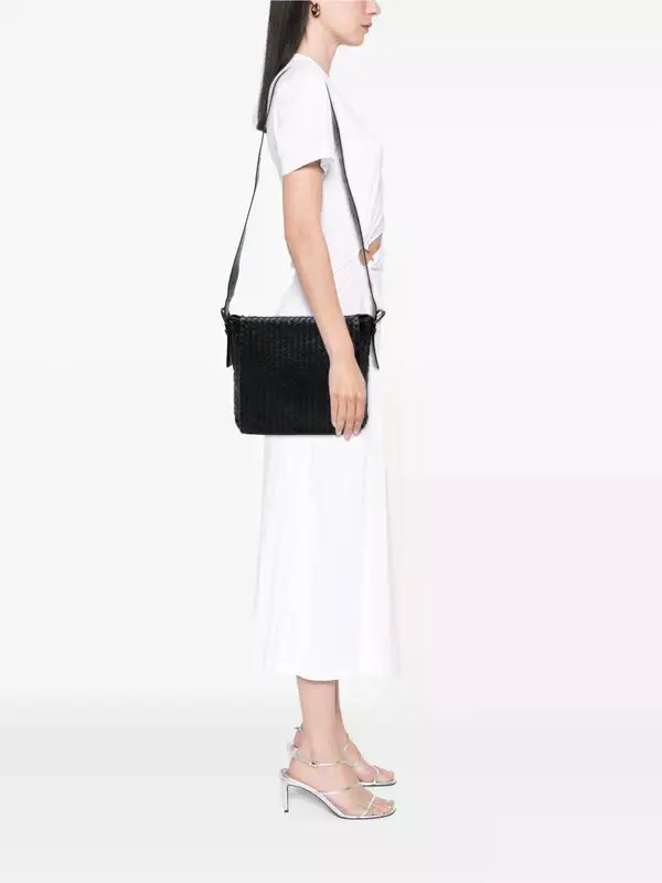 Bottega Veneta 2012-2026 Nappa Intrecciato Messenger Bag Crossbody Bag - Black
