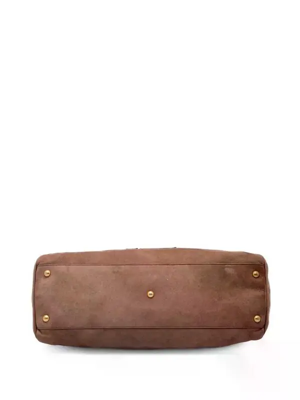 Fendi 2000-2012 Medium Zucca Nubuck Etniko Du Jour Handbag Shoulder Bag