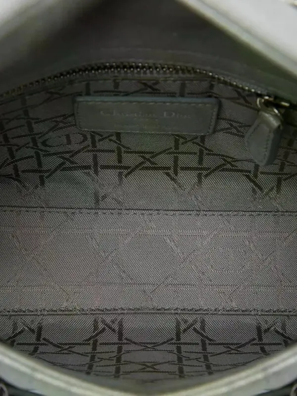 Dior 2015 Mini Iridescent Lambskin Cannage Lady Satchel - Silver