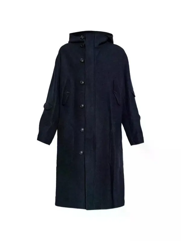 Yohji Yamamoto Hooded Wool-blend Coat