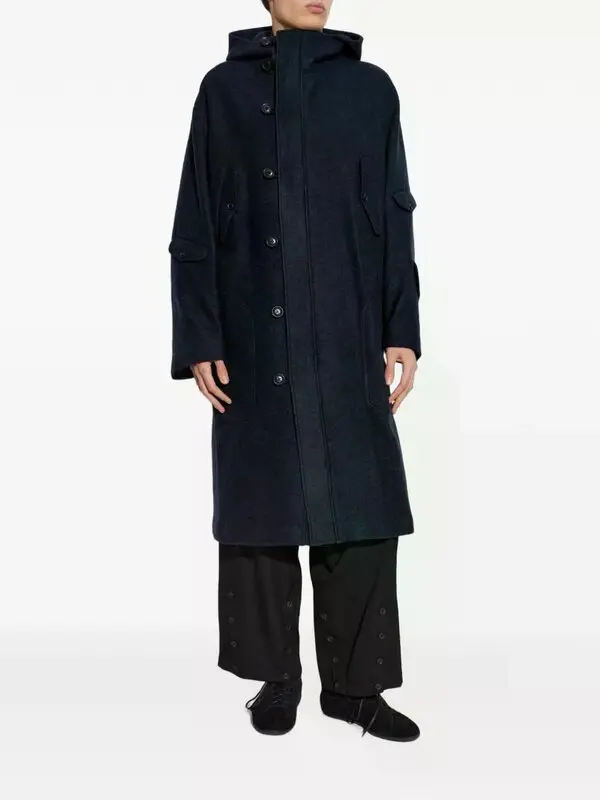 Yohji Yamamoto Hooded Wool-blend Coat