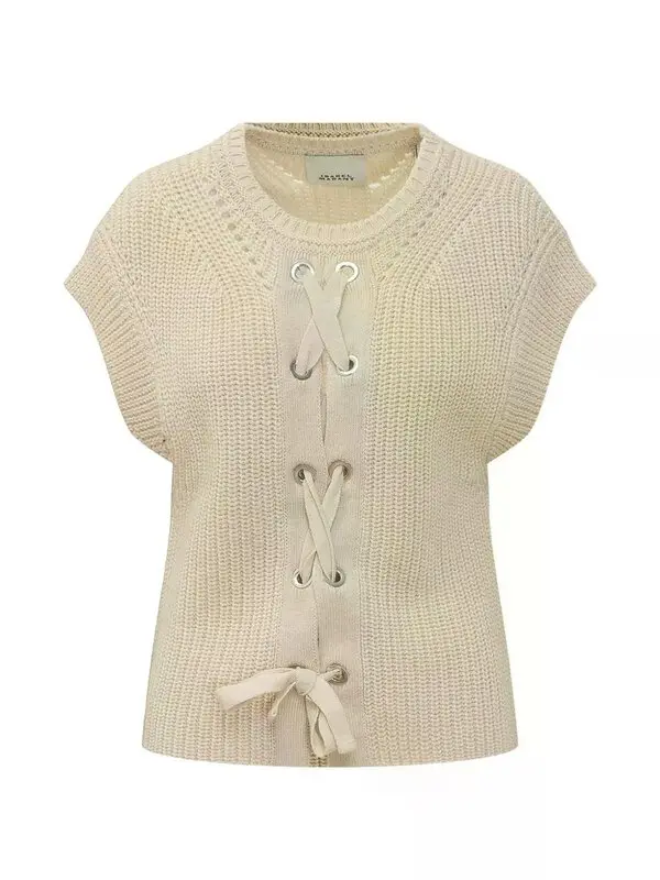 Isabel Marant Étoile Lace-up Knitted Vest - Neutrals