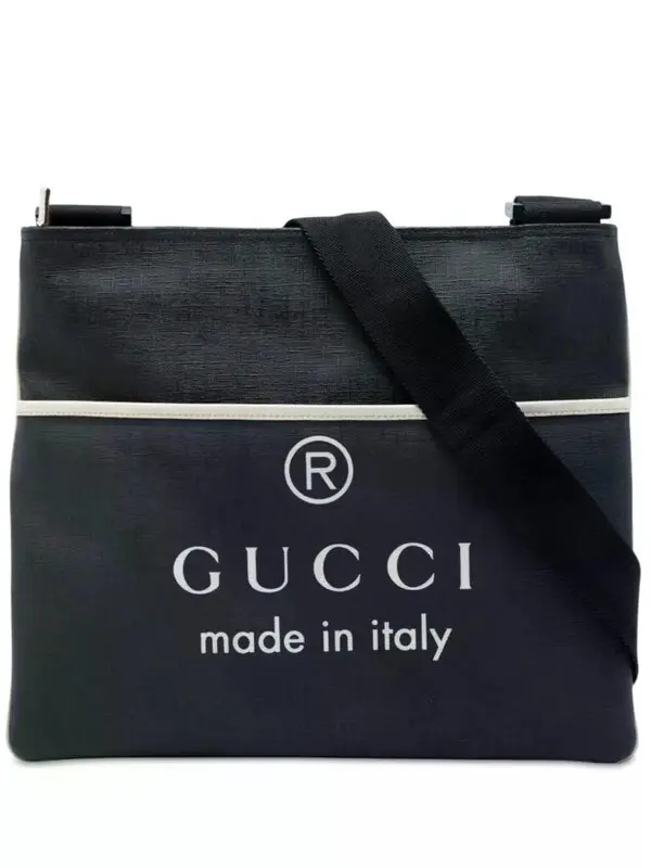 Gucci 2000-2015 Gg Supreme Trademark Logo Crossbody Bag - Black