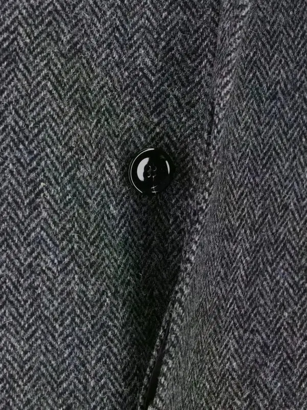 LARDINI X Sugar Herringbone-pattern Wool Coat
