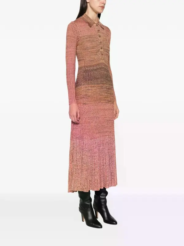 Zimmermann Ribbed-knit Polo-collar Midi Dress