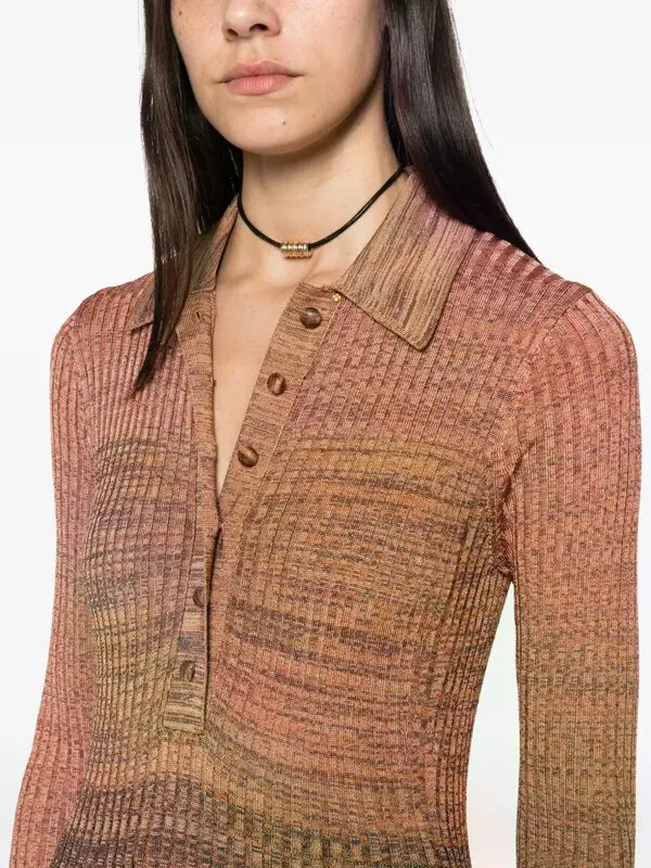 Zimmermann Ribbed-knit Polo-collar Midi Dress