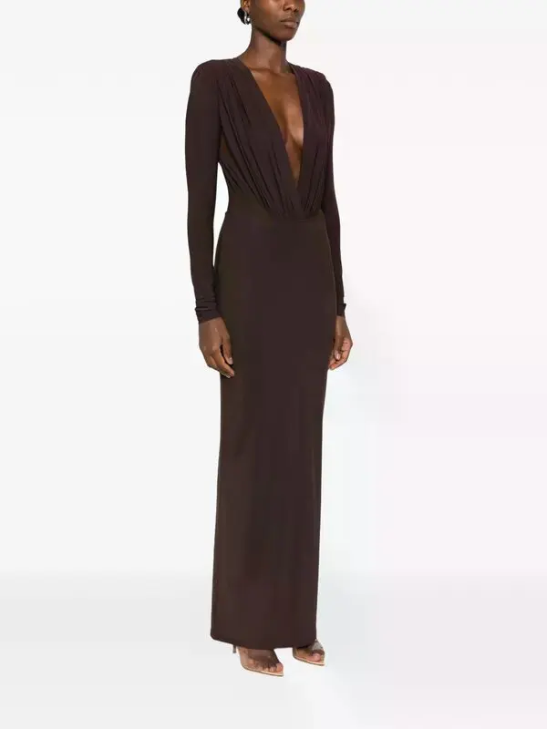 AMAZUIN Rasha V-neck Ruched Maxi Dress