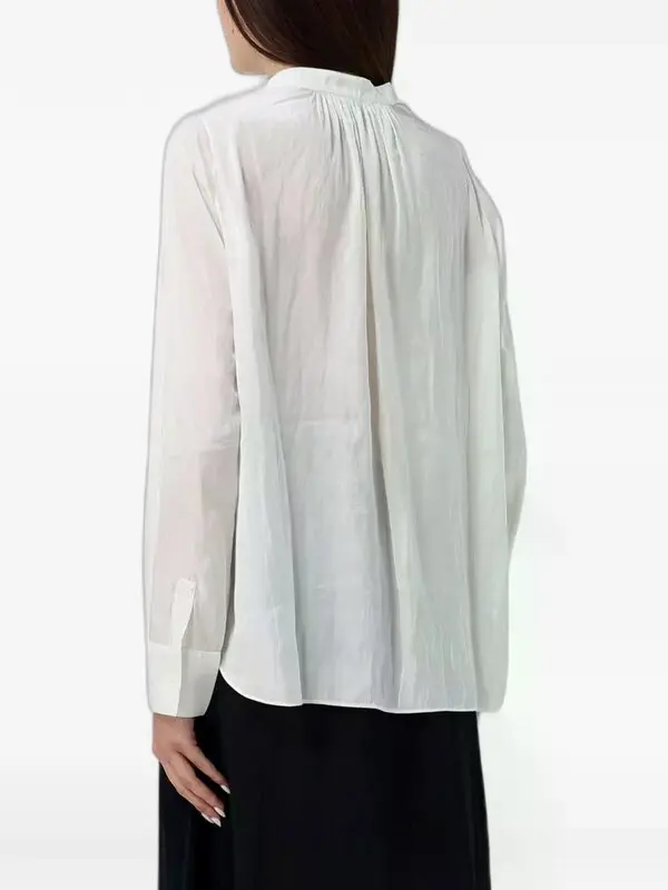 EA7 Pleated Long-sleeve Blouse