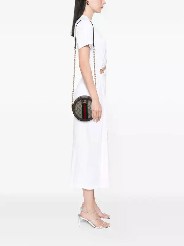 Gucci 2016-2026 Mini Gg Supreme Web Ophidia Round Crossbody Bag