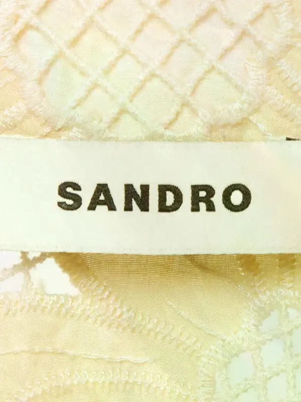 Sandro Floral-embroidered Tie-waist Mini Dress