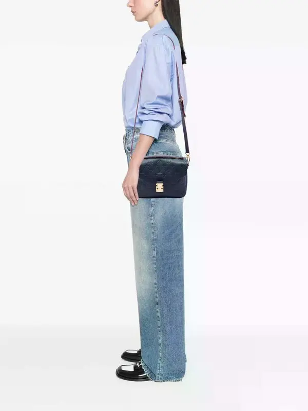 LOUIS VUITTON 2018 Monogram Empreinte Pochette Metis Satchel - Blue