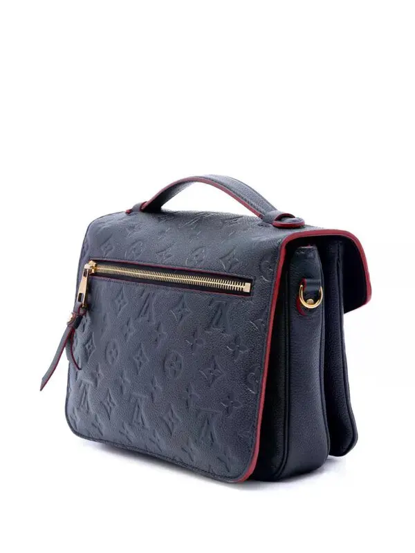 LOUIS VUITTON 2018 Monogram Empreinte Pochette Metis Satchel - Blue