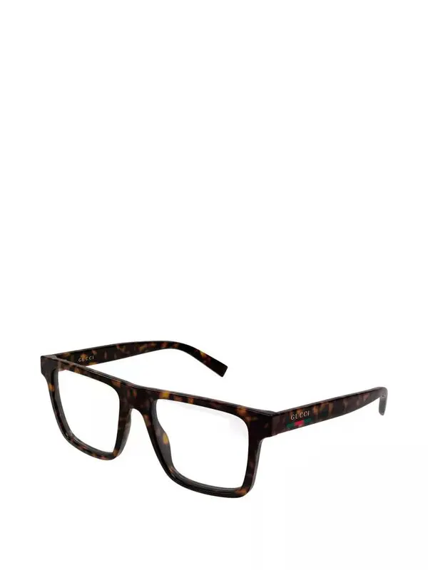 Gucci Tortoiseshell-effect Square-frame Glasses