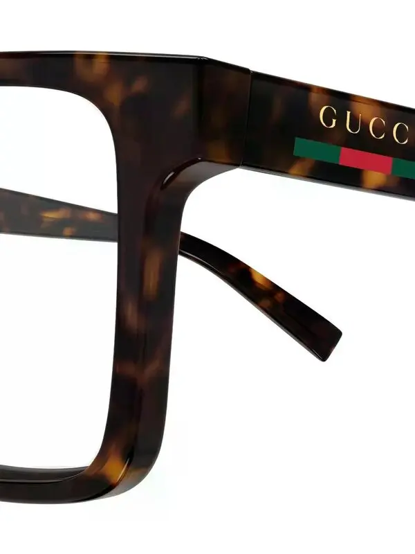 Gucci Tortoiseshell-effect Square-frame Glasses