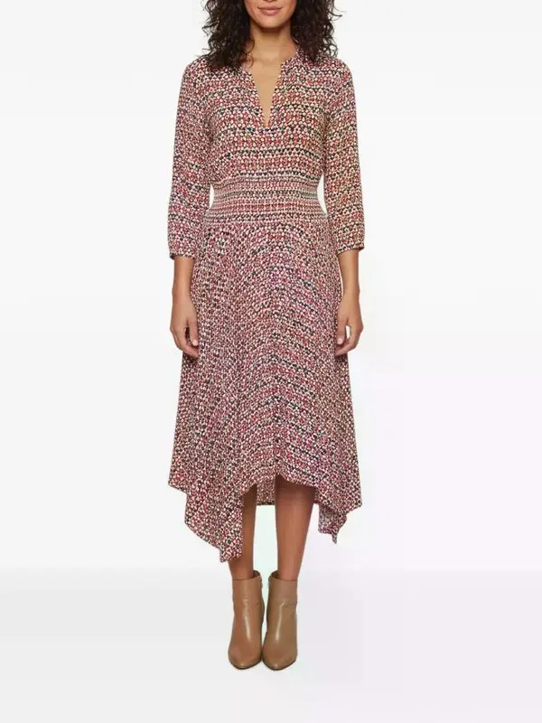 Maje Geometric-print Asymmetric Dress