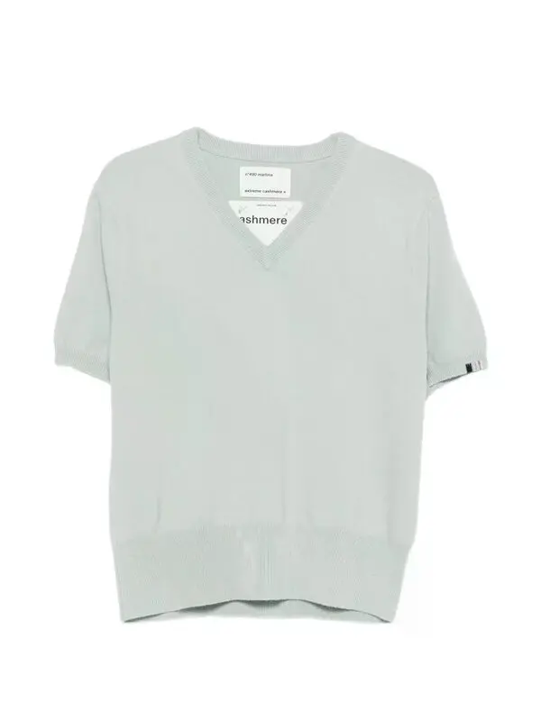 Extreme Cashmere Martina Short-sleeve V-neck T-shirt - Blue