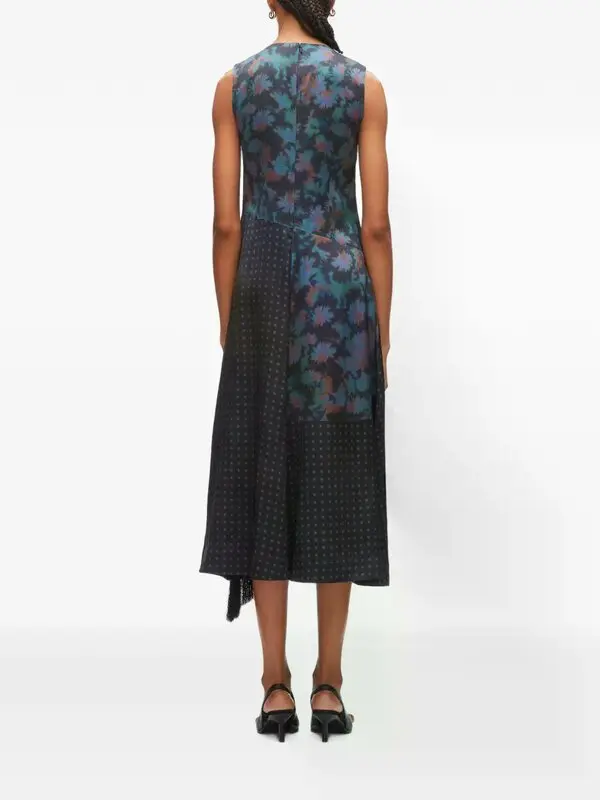 3.1 Phillip Lim Desert Flower Layered Asymmetric Midi Dress