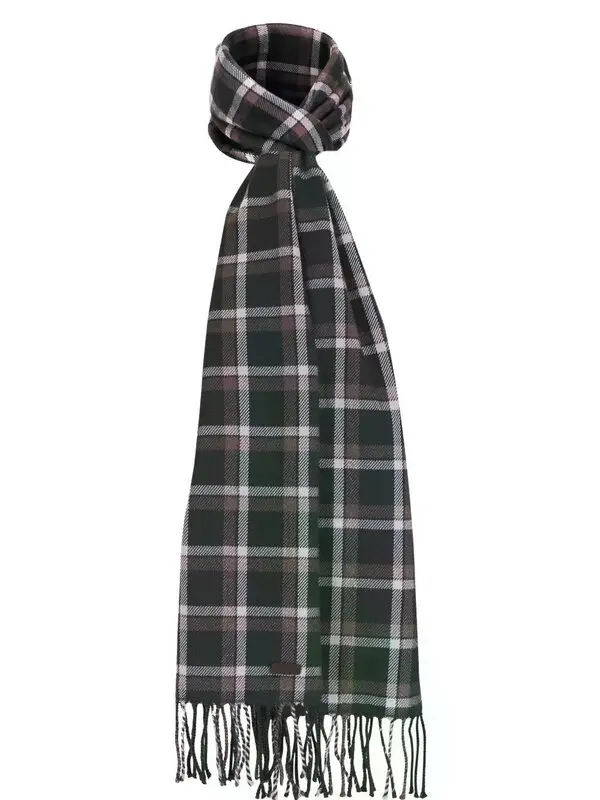 Eton Check-pattern Fringed Scarf