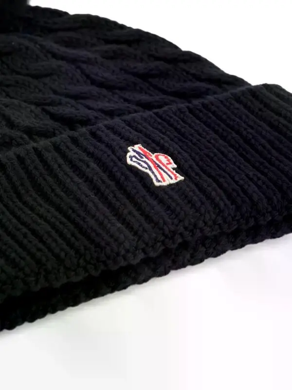 Moncler Cable-knit Pom-pom Beanie Hat