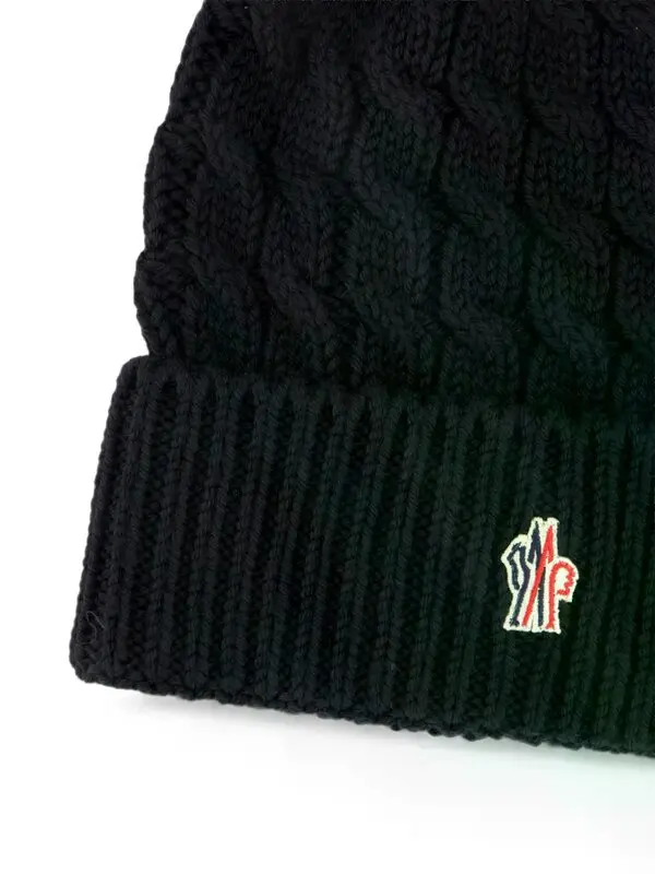Moncler Cable-knit Pom-pom Beanie Hat