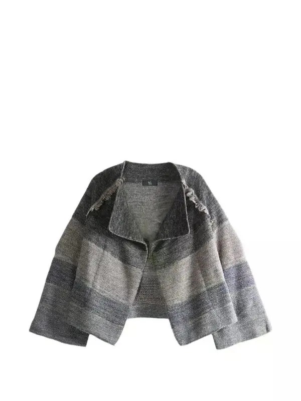 Y’s Fringe-trimmed Colour-block Cardigan