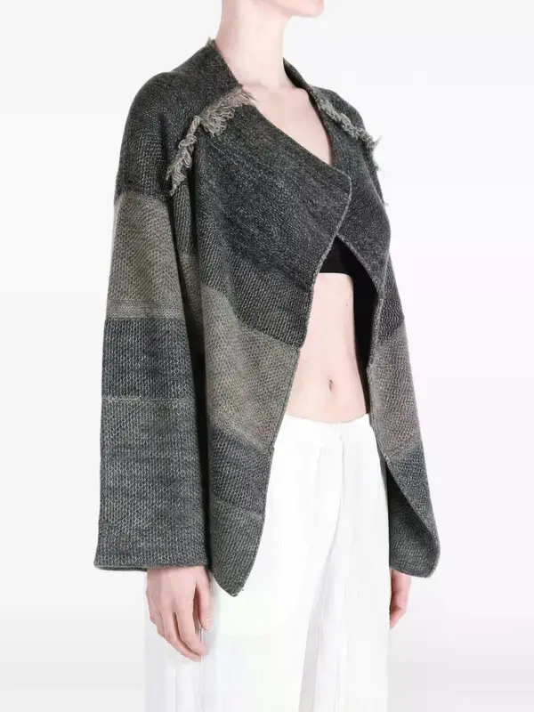 Y’s Fringe-trimmed Colour-block Cardigan