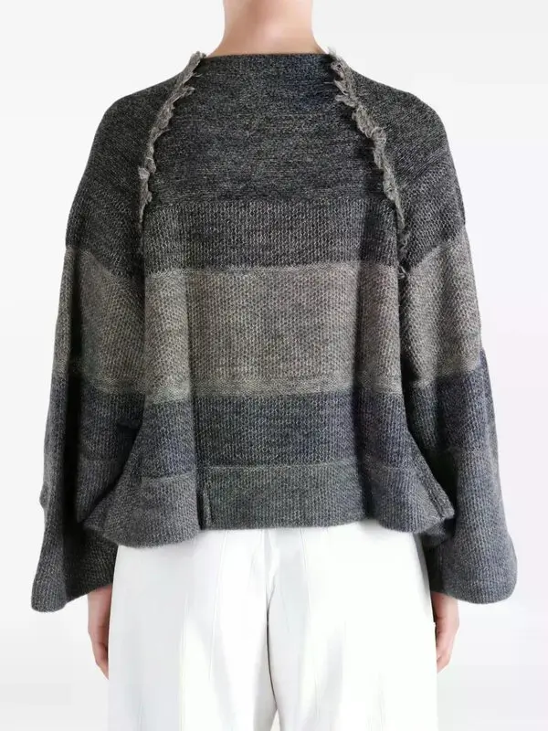 Y’s Fringe-trimmed Colour-block Cardigan