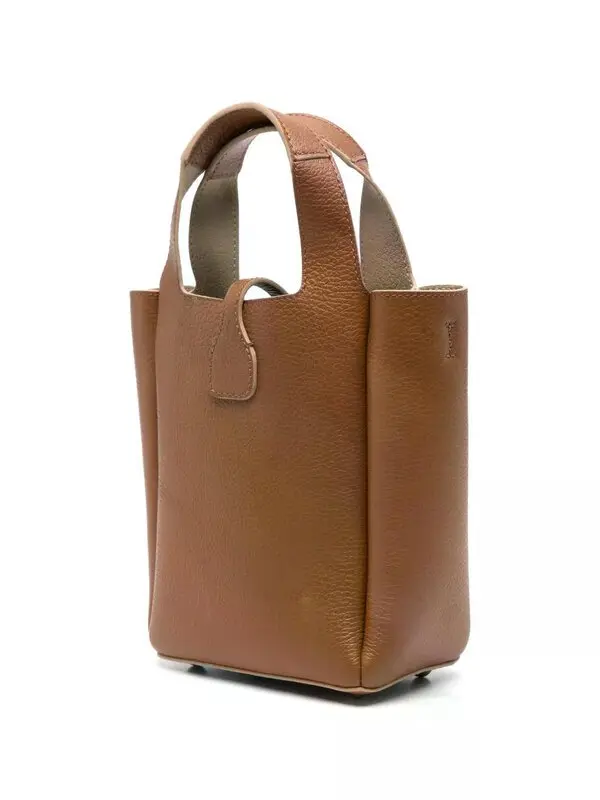 Hogan Logo-plaque Pebbled-leather Tote Bag