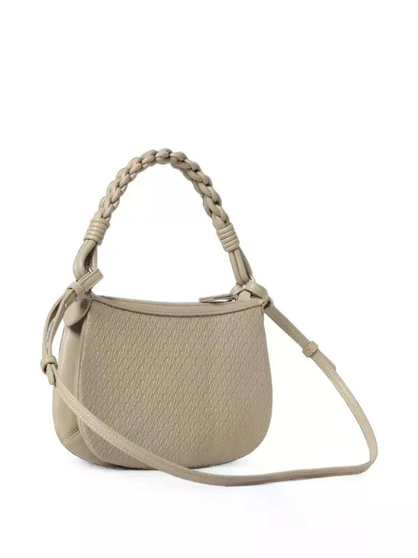 Emporio Armani Logo-embossed Braided Shoulder Bag - Neutrals