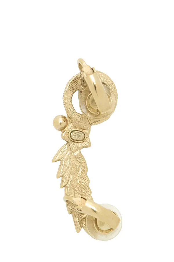 Chanel Crystal 'cc' Star Feather Climber Earring