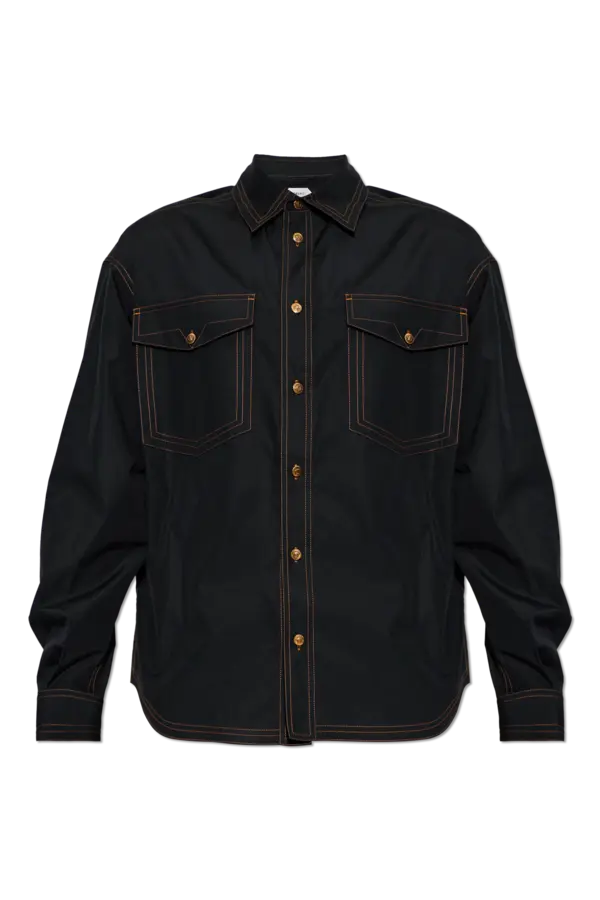 Versace Shirt With Contrasting Topstitching