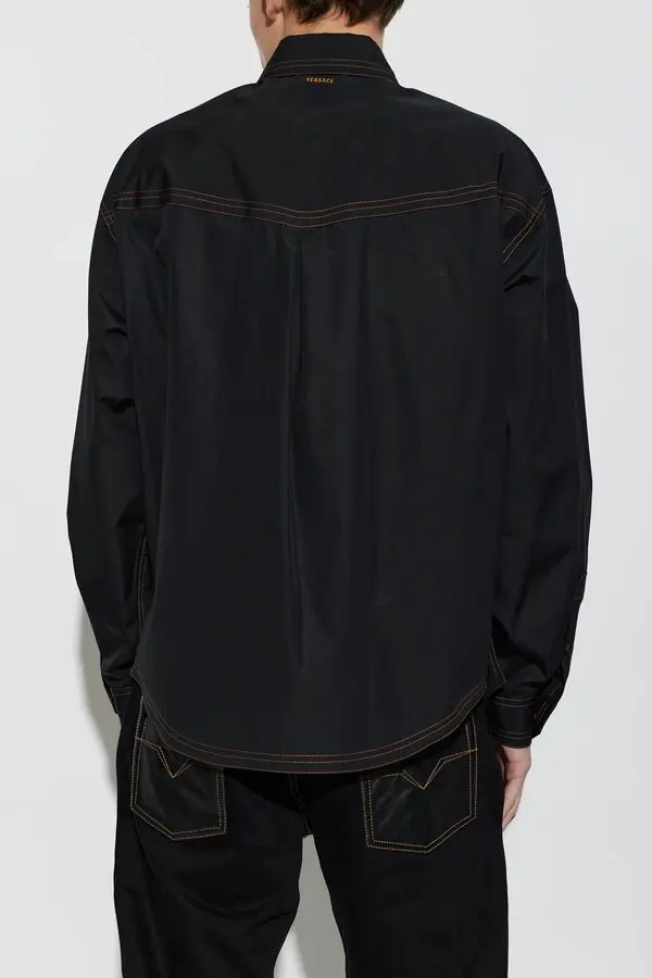 Versace Shirt With Contrasting Topstitching