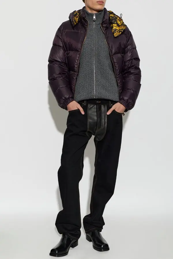 Versace Short Down Jacket With Detachable Hood