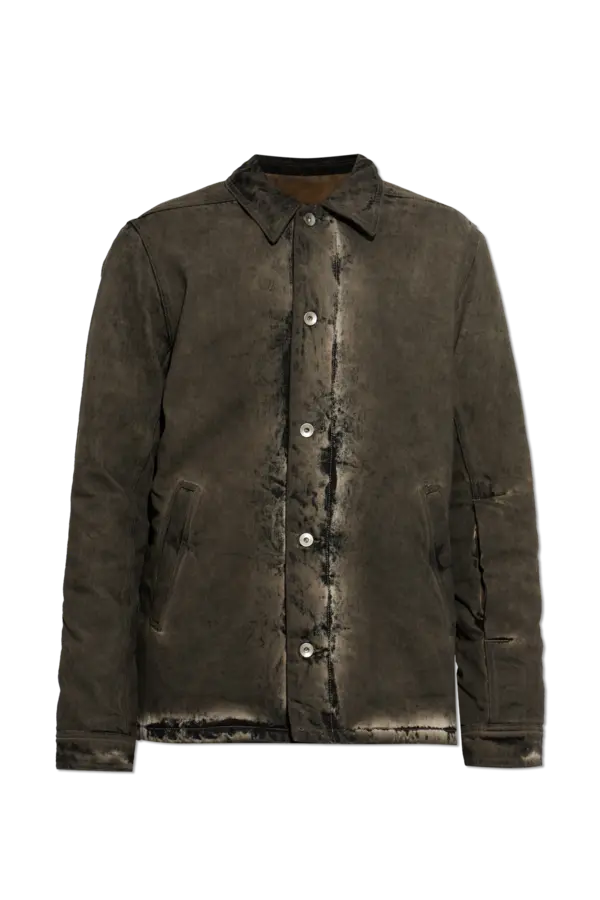 Rick Owens Denim Jacket With Collar - Grey