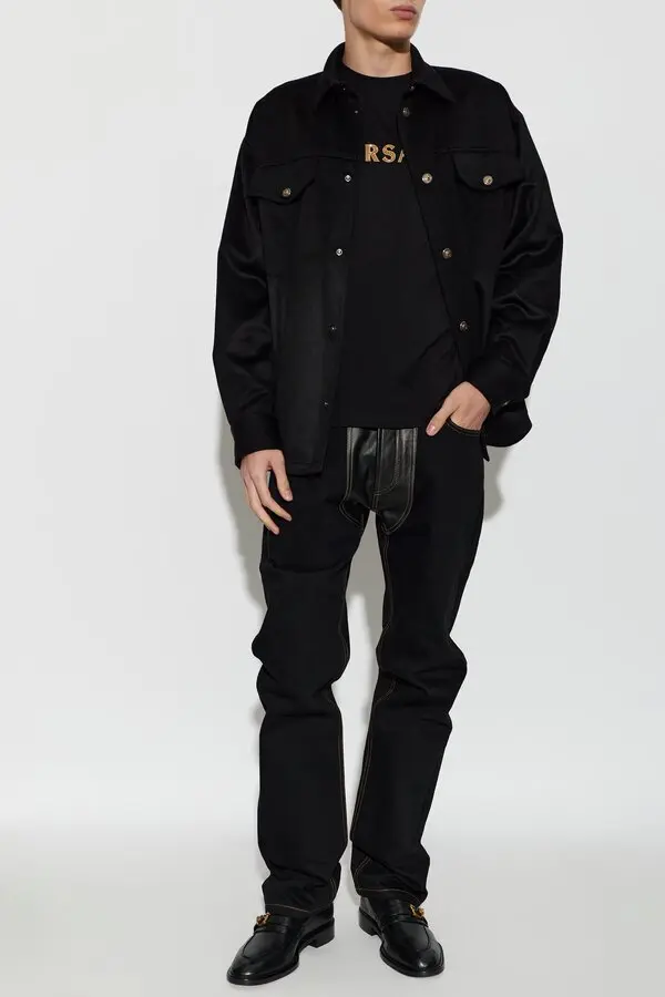 Versace Cashmere Jacket With Pockets