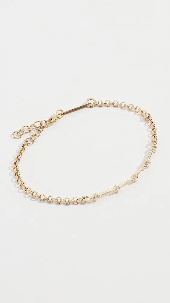 Zoe Chicco 14k Diamond Dash Rolo Chain Bracelet