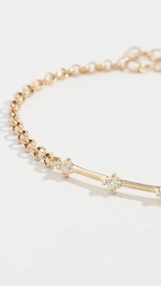 Zoe Chicco 14k Diamond Dash Rolo Chain Bracelet