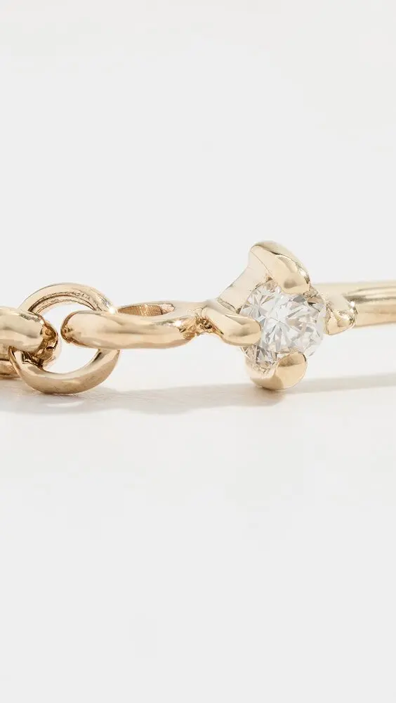 Zoe Chicco 14k Diamond Dash Rolo Chain Bracelet