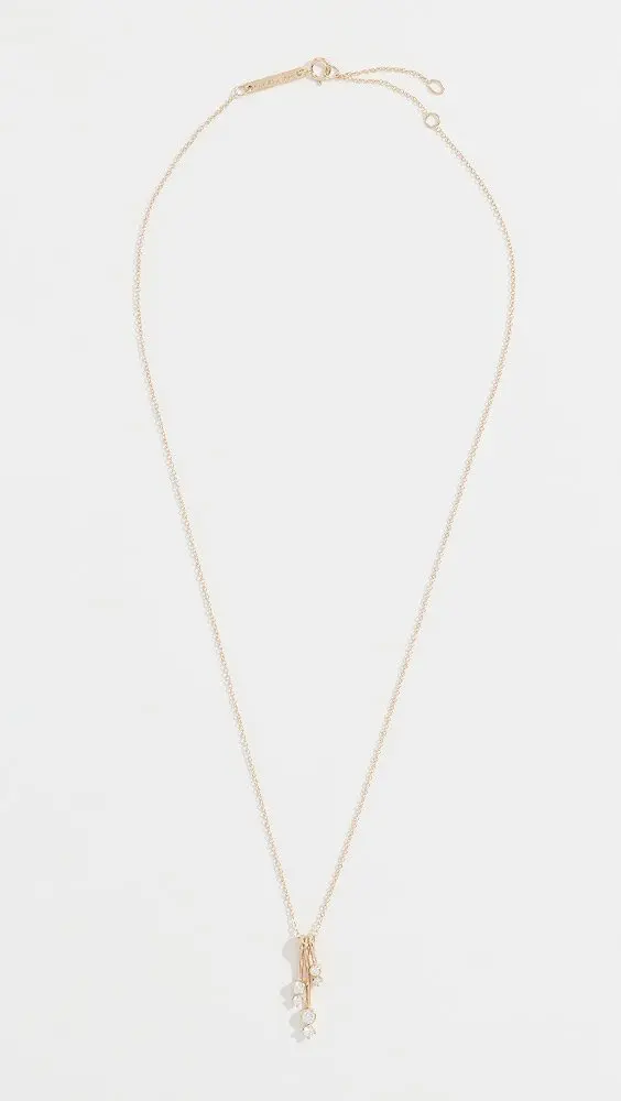 Zoe Chicco 14k Dangling Diamond Bar Necklace