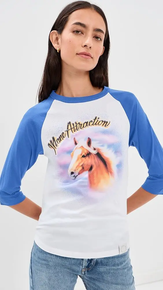 Stella McCartney Airbrushed Horse Baseball T-shirt