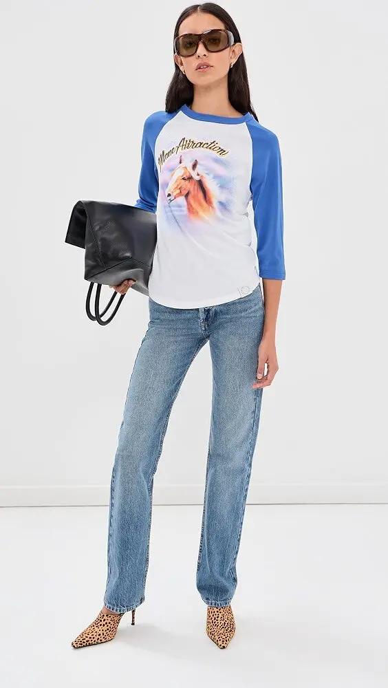 Stella McCartney Airbrushed Horse Baseball T-shirt
