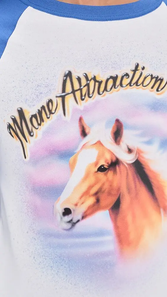 Stella McCartney Airbrushed Horse Baseball T-shirt