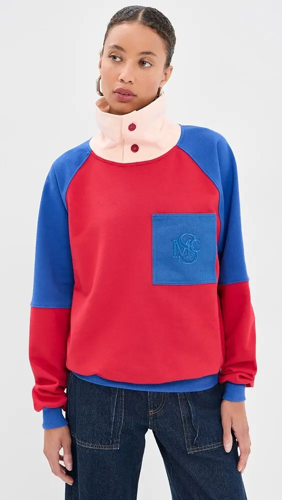 Stella McCartney Color Block High Neck Sweatshirt