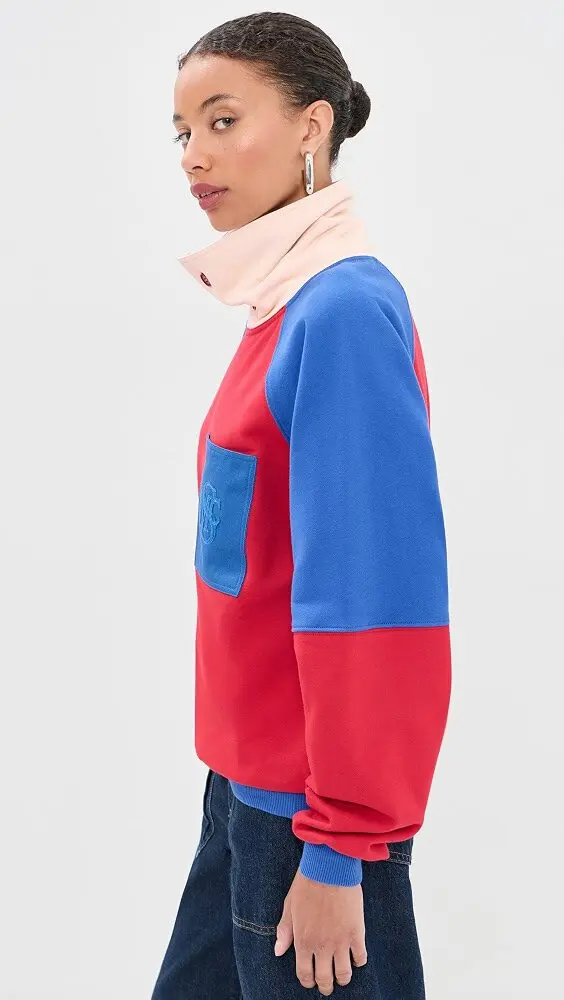 Stella McCartney Color Block High Neck Sweatshirt